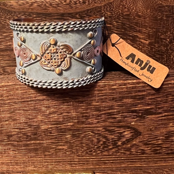 Anju | Jewelry | Nwt Anju Blue Copper Artisan Hand Crafted Cuff ...